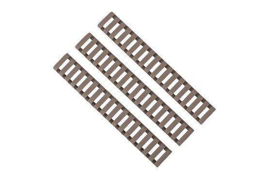 ERGO 18-Slot Low-Pro Ladder Picatinny Rail Cover - Pack of 3 - Dark Earth