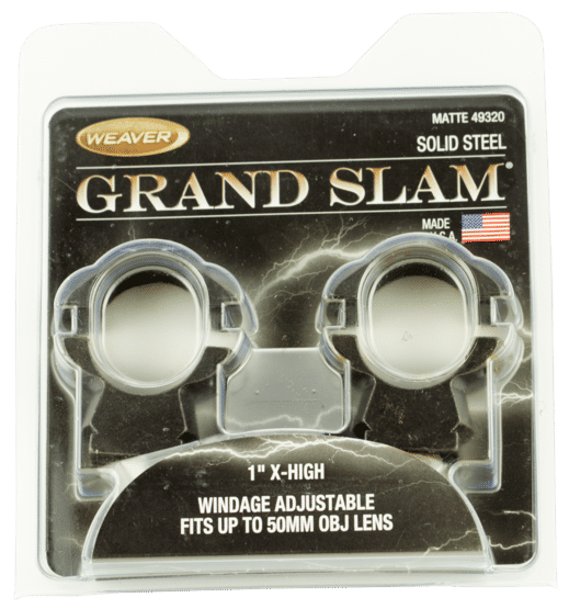 Weaver Grand Slam Steel Top Mount Rings - Windage Adjustable - 1-inch ...