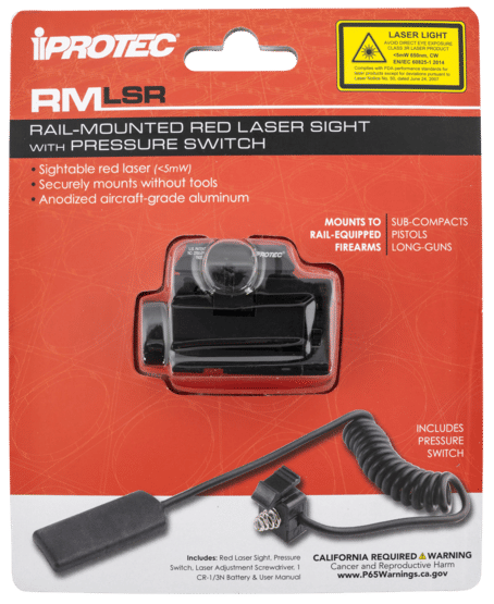 iProtec RMLSR Rail Mount Red Laser Sight with Pressure Switch