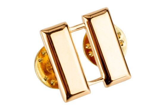 Blackinton Small Smooth Captain Bars - Gold Plate