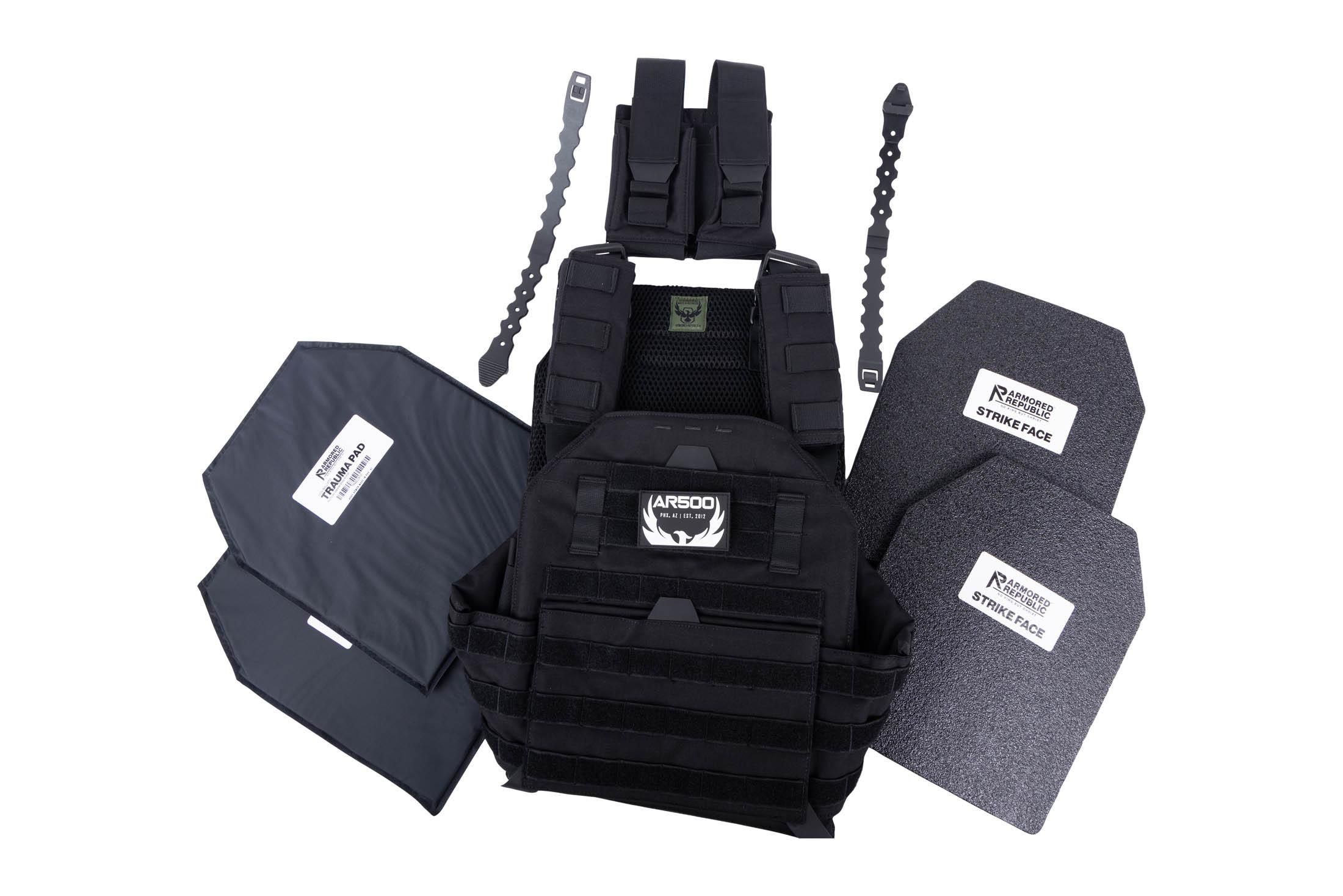 AR500 Armor Testudo Lite Carrier with Plates and Double Rifle Mag Pouch ...