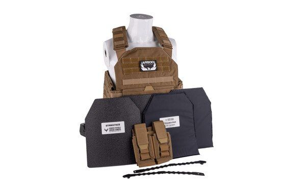 AR500 Armor Testudo Lite Carrier with Plates and Double Rifle Mag Pouch ...