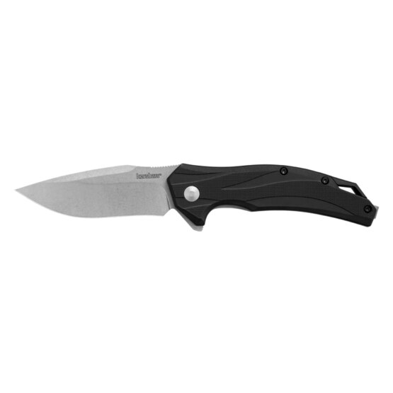 Kershaw Lateral Folding Knife 3.1" Drop Point Recurve Blade - Black