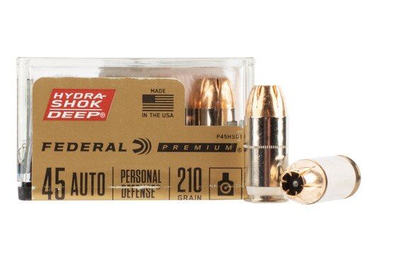 Federal Premium Defense Hydra-Shok Deep .45 ACP 210gr Hollow Point Ammo ...