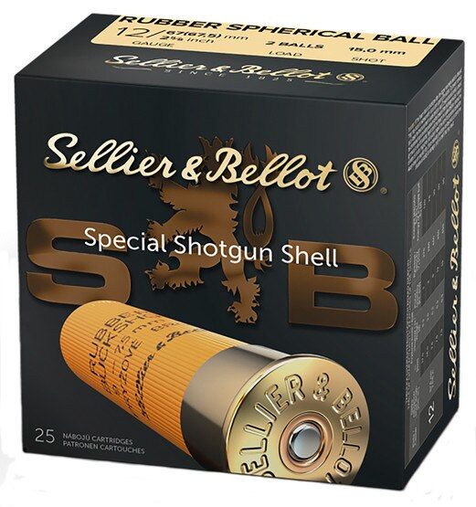 Sellier & Bellot 2 Ball Rubber 12 Gauge Ammunition - Box of 25