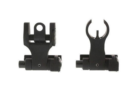 Troy Industries Offset Sight Set - HK Front and Round Rear - Black
