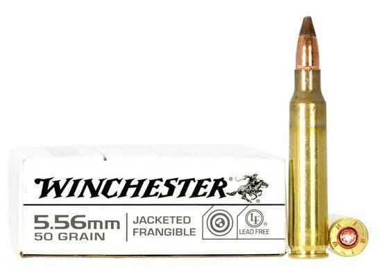 Winchester USA 5.56 NATO 50gr Jacketed Frangible Ammo - Box of 20